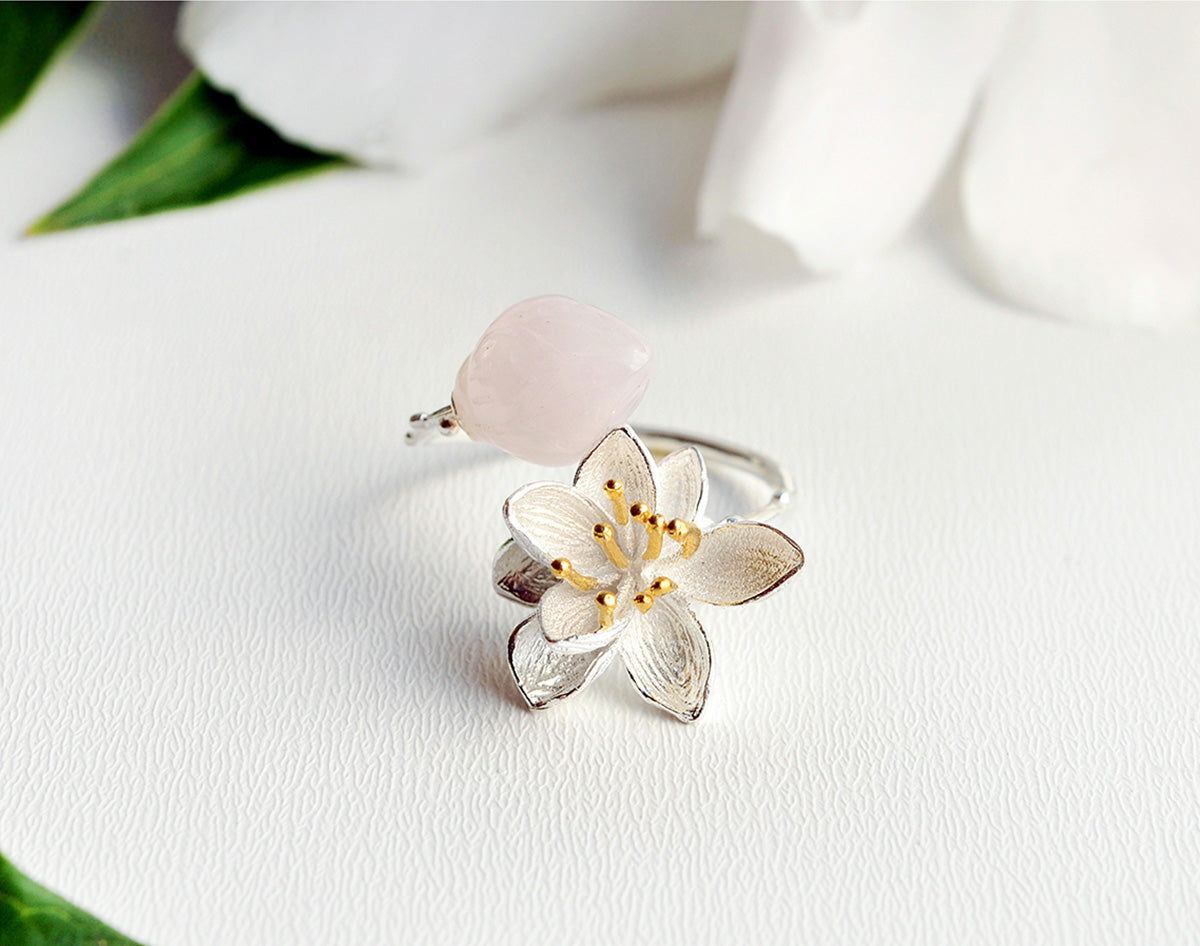 Sterling Silver | Lotus Whispers Ring II - Lotus Fun