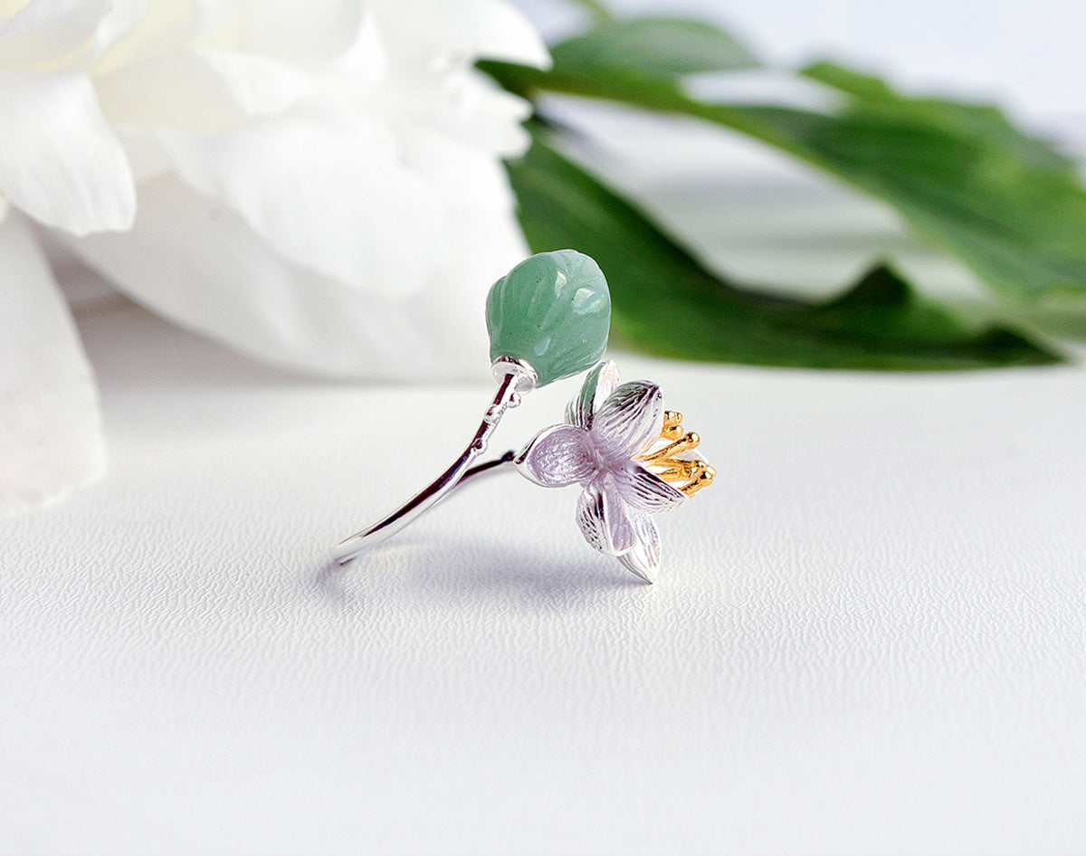 Sterling Silver | Lotus Whispers Ring II - Lotus Fun