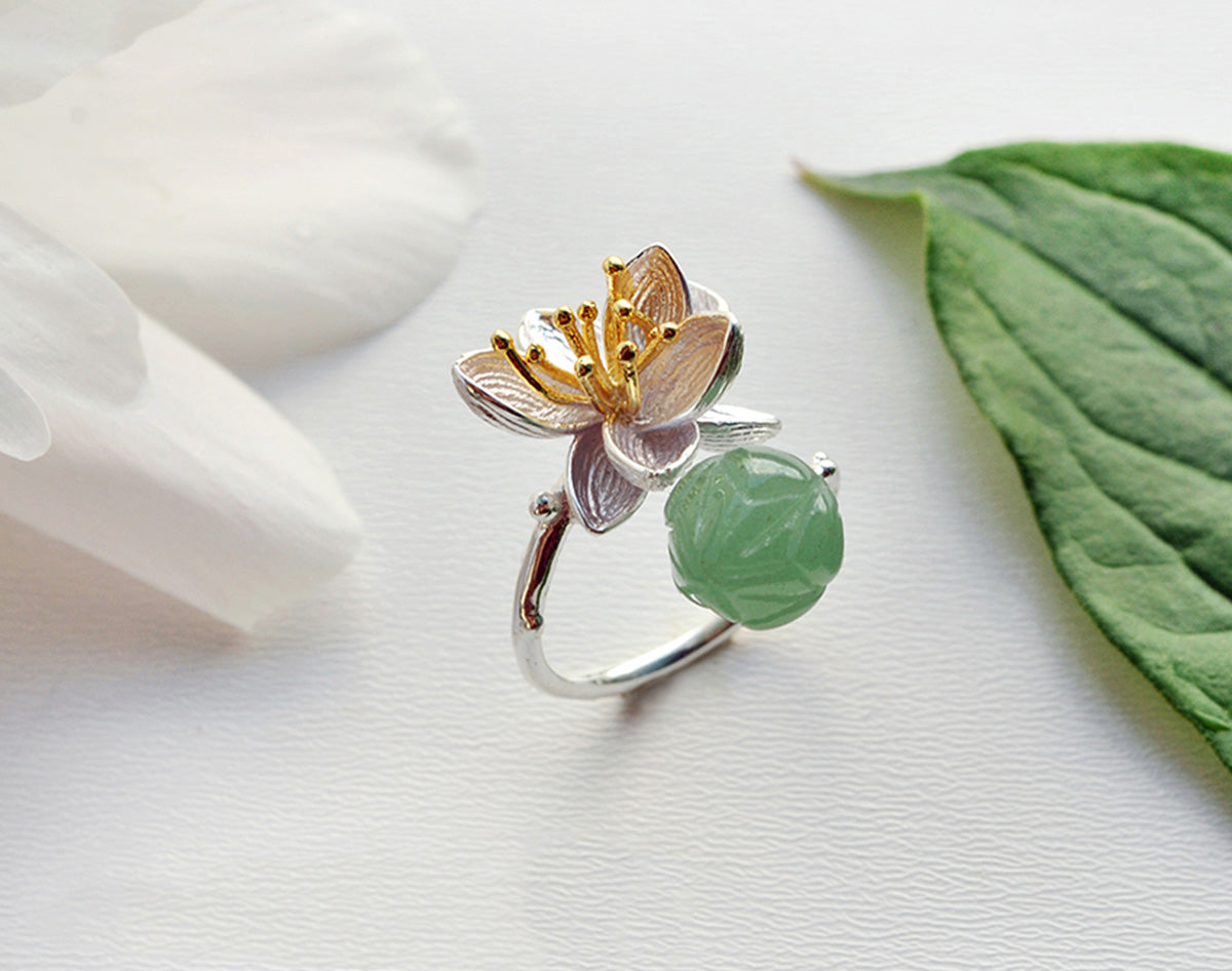 Sterling Silver | Lotus Whispers Ring II - Lotus Fun