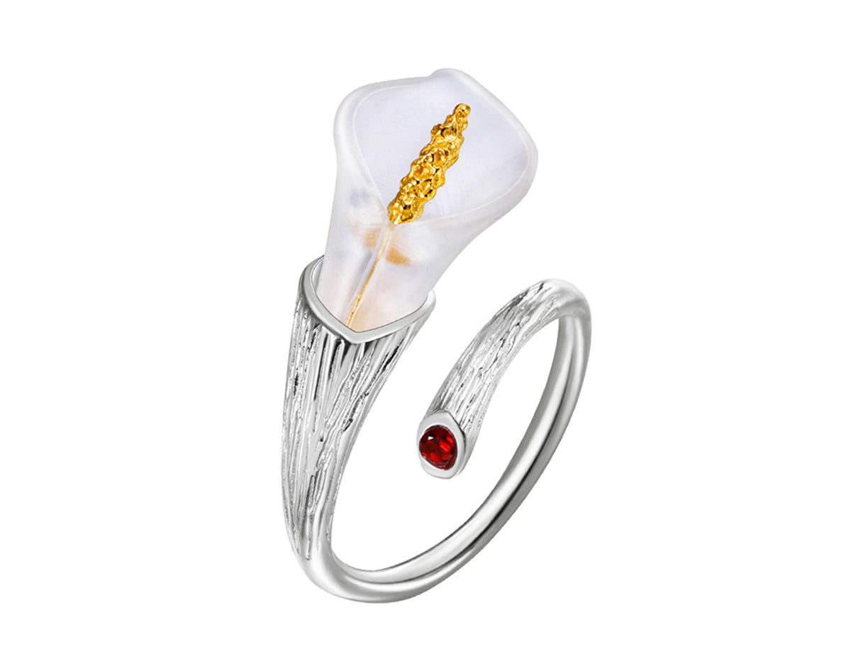 Sterling Silver | Calla Lily Ring - Lotus Fun