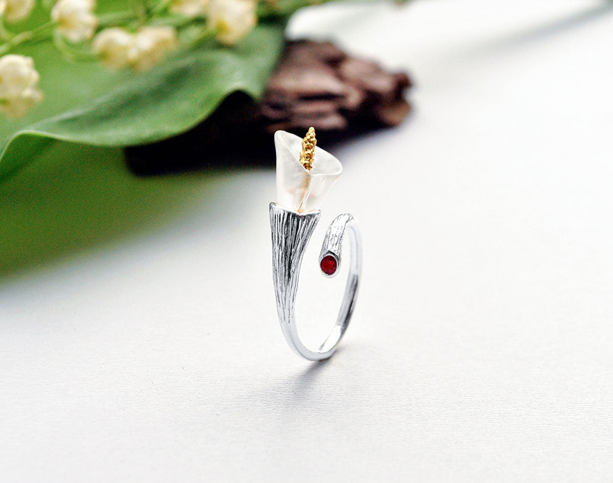 Sterling Silver | Calla Lily Ring - Lotus Fun
