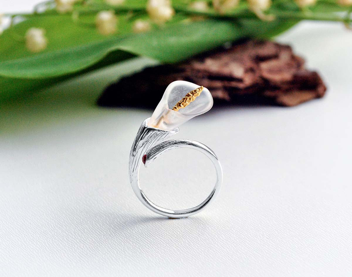 Sterling Silver | Calla Lily Ring - Lotus Fun