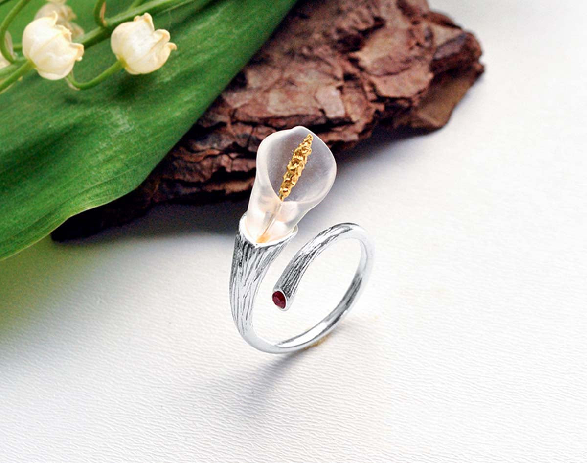 Sterling Silver | Calla Lily Ring - Lotus Fun