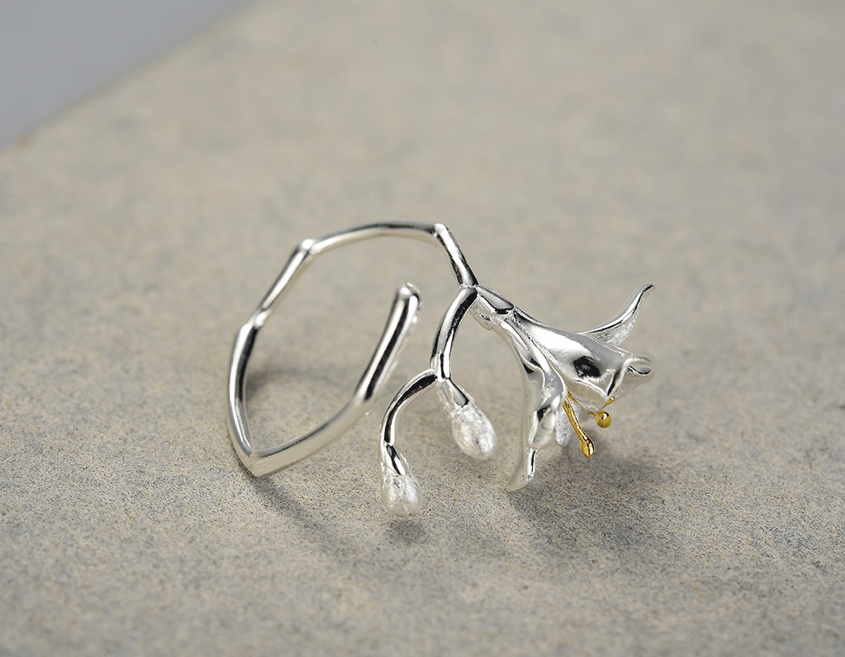 Sterling Silver | Freesia Flower Ring - Lotus Fun