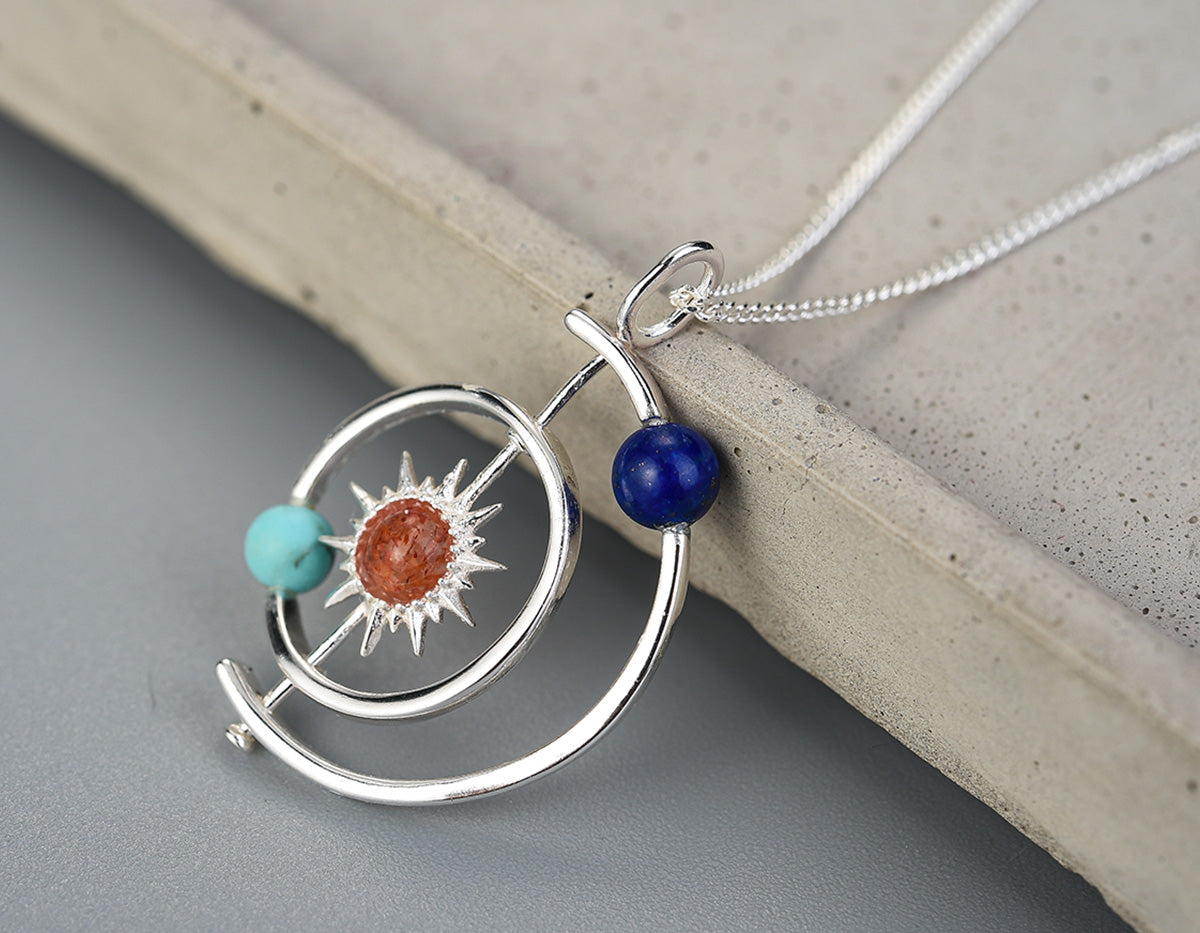 Sterling Silver | Solar System Pendant - Lotus Fun