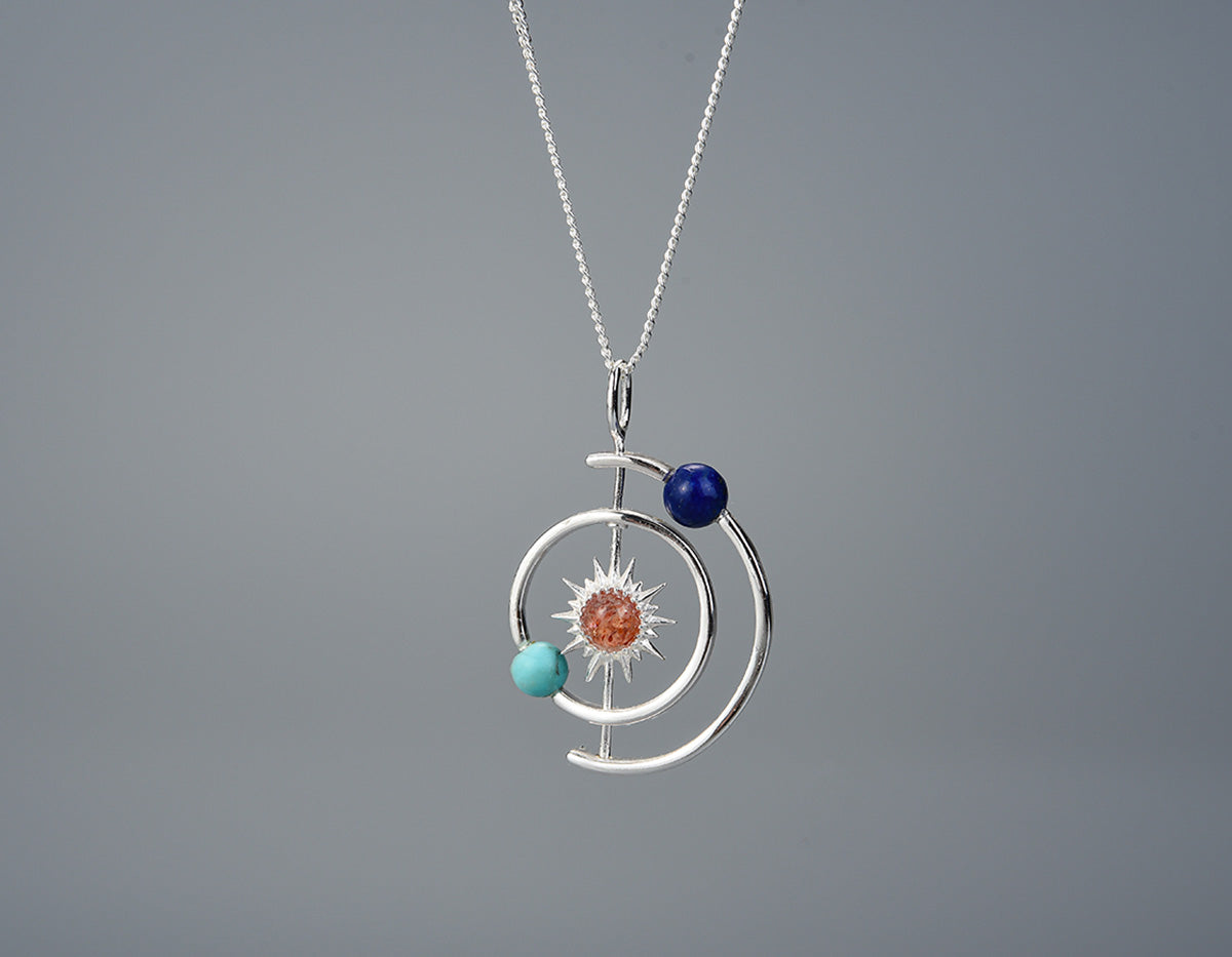 Sterling Silver | Solar System Pendant - Lotus Fun