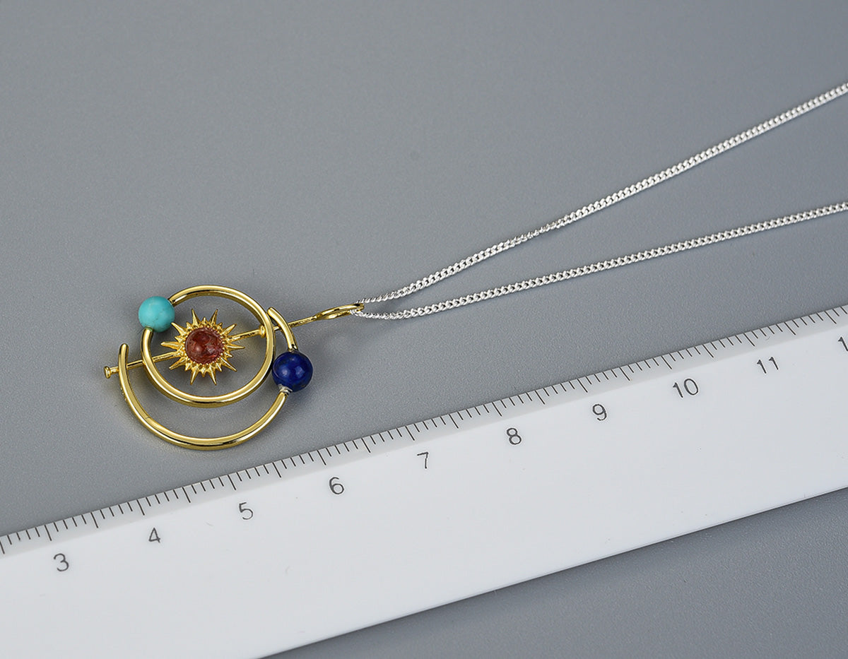 Sterling Silver | Solar System Pendant - Lotus Fun