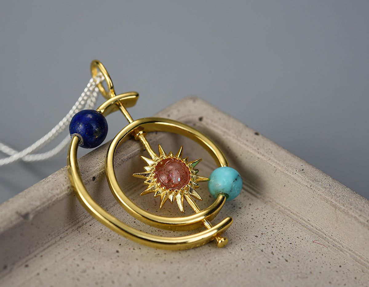 Sterling Silver | Solar System Pendant - Lotus Fun