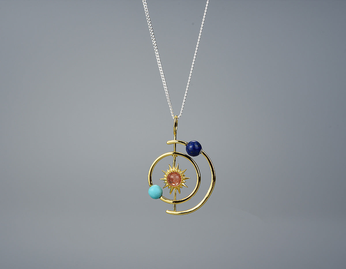 Sterling Silver | Solar System Pendant - Lotus Fun