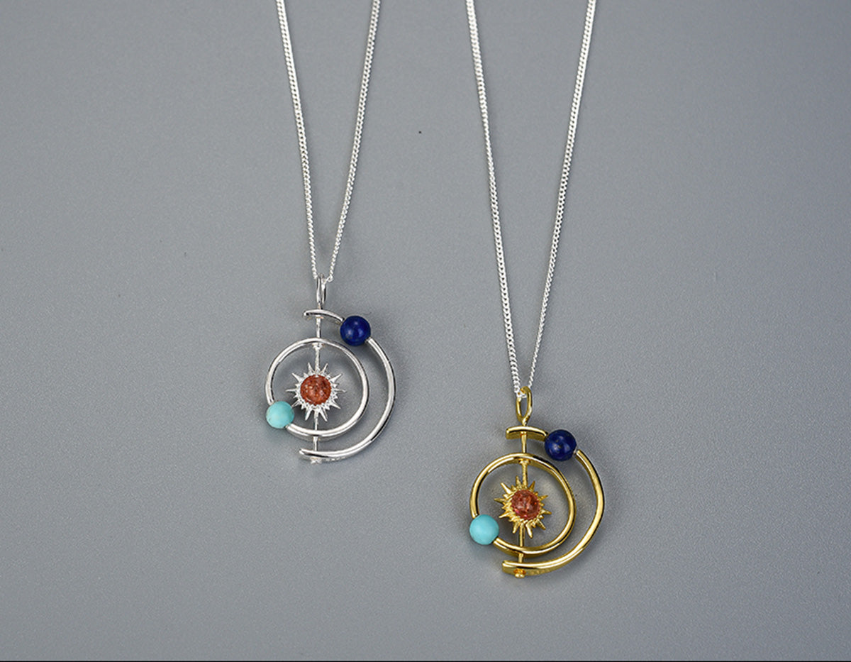 Sterling Silver | Solar System Pendant - Lotus Fun