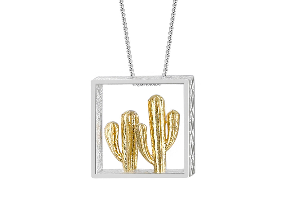 Sterling Silver | Cactus Pendant - Lotus Fun