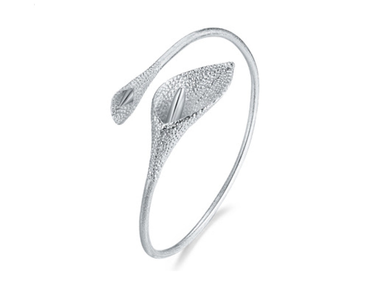 Sterling Silver | Calla Lily Bangle - Lotus Fun