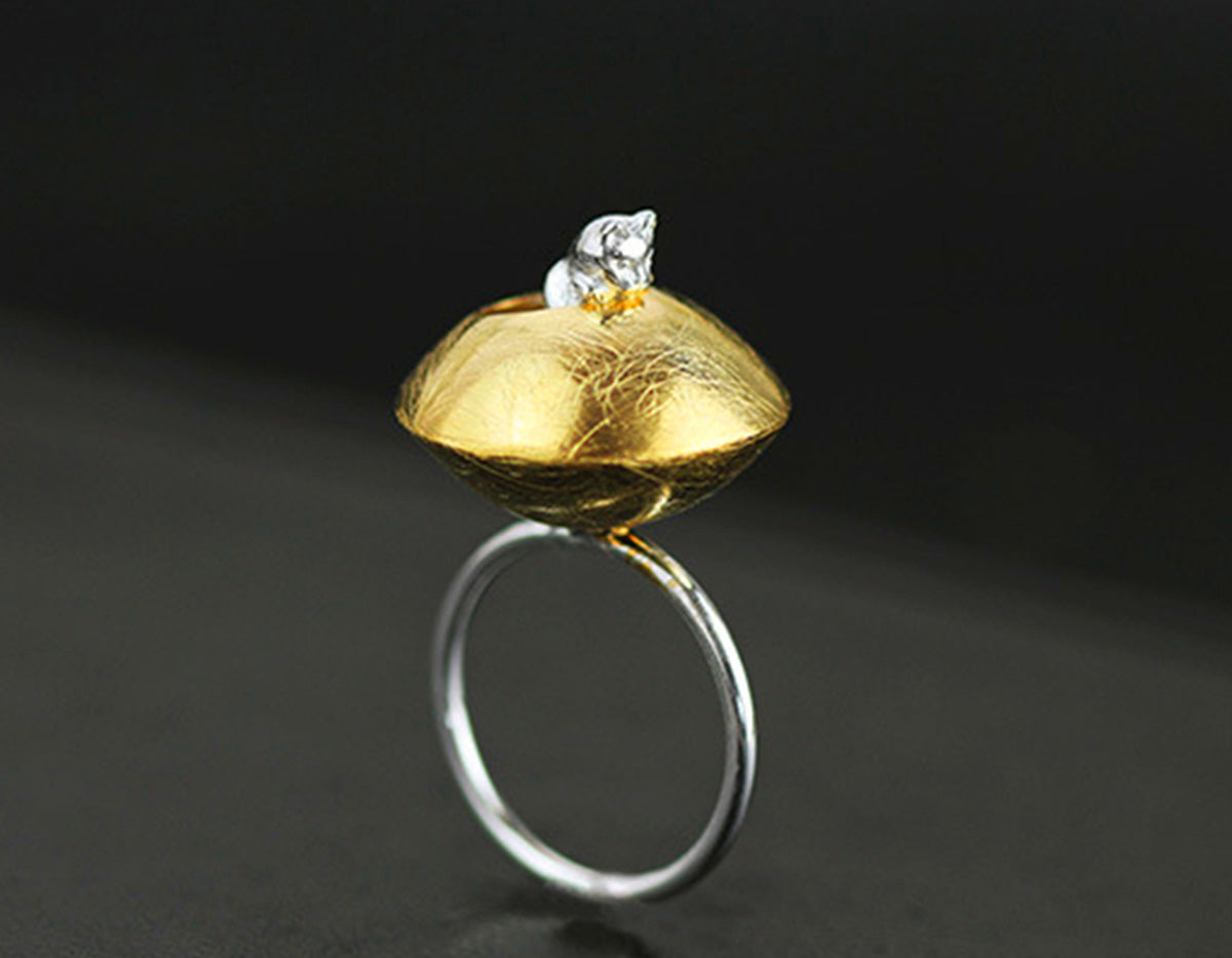 Sterling Silver | Peeping Cat Ring - Lotus Fun
