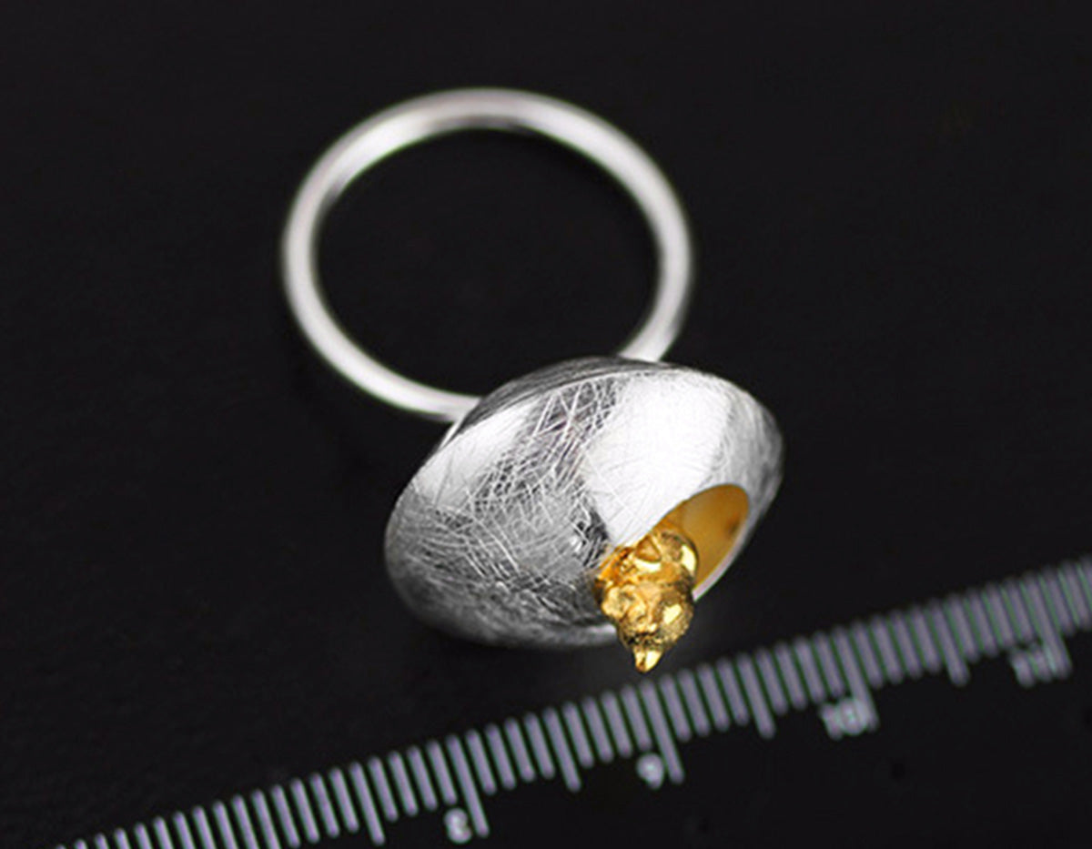 Sterling Silver | Peeping Cat Ring - Lotus Fun