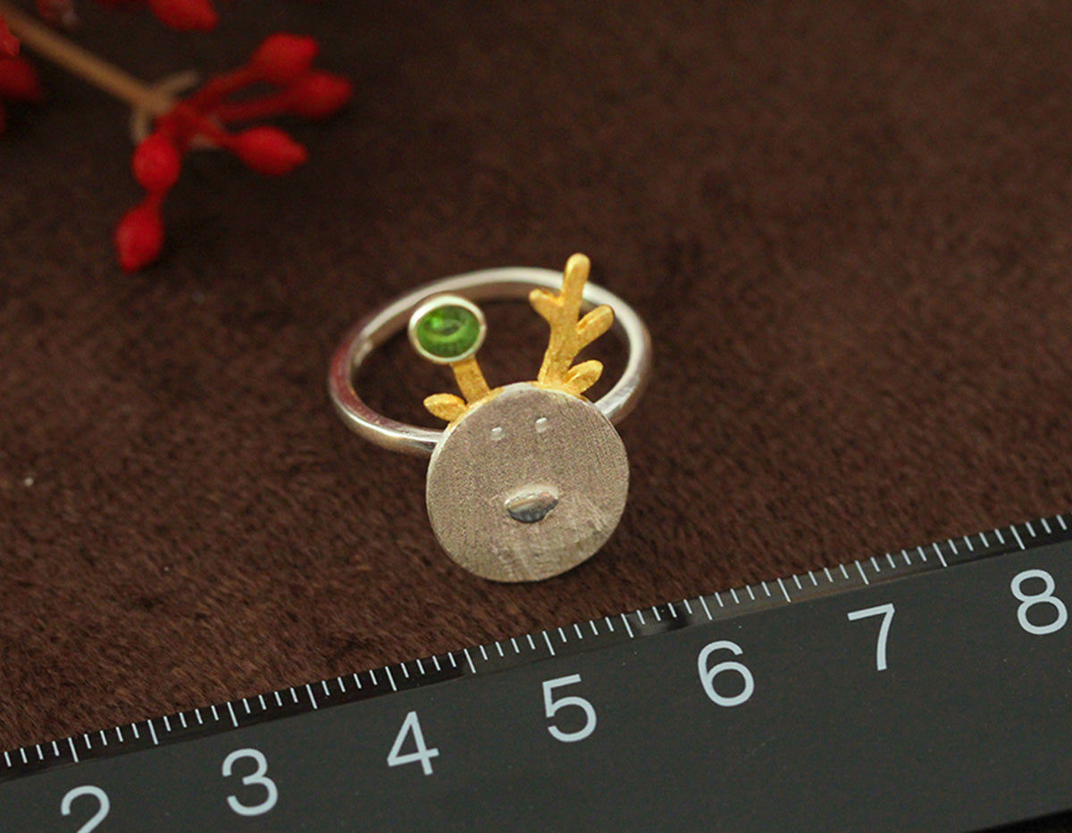 Sterling Silver | Christmas Reindeer Ring - Lotus Fun