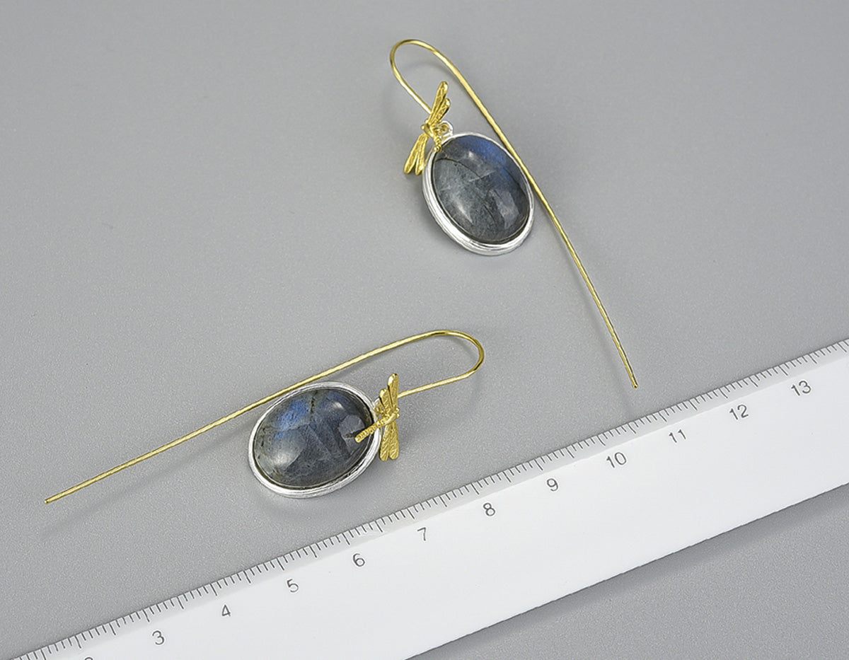 Sterling Silver | Dragonfly Labradorite Earring - Lotus Fun
