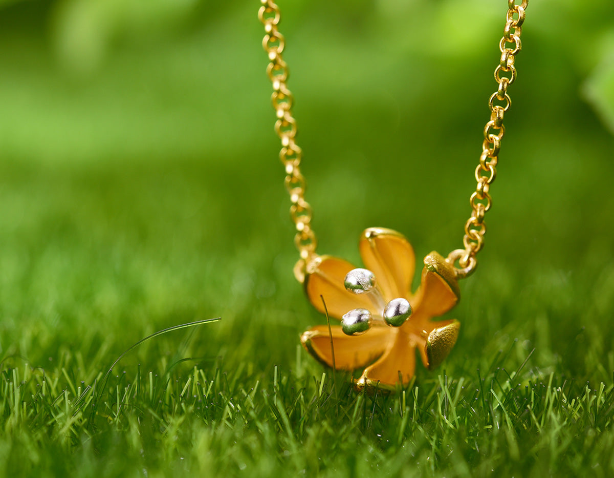 Sterling Silver | Fresh Flower Blooming Necklace- Lotus Fun