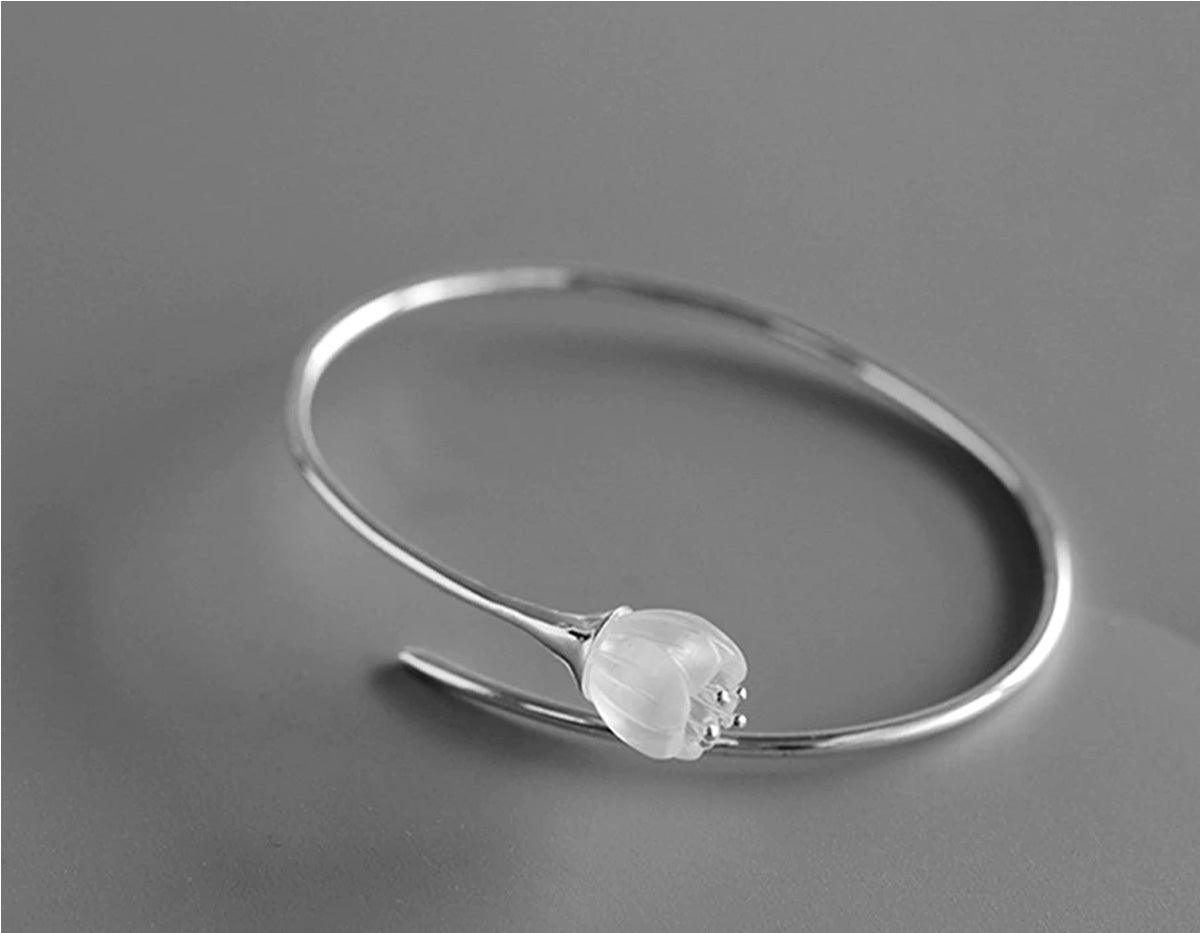 Sterling Silver | Lily of the Valley Bangle - Lotus Fun