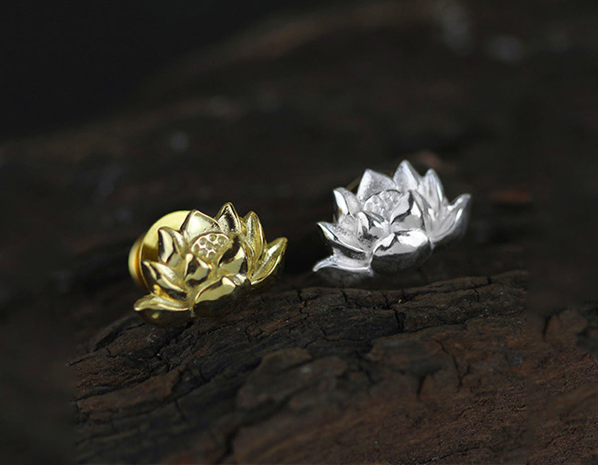Sterling Silver | Lotus Symbol Brooch - Lotus Fun