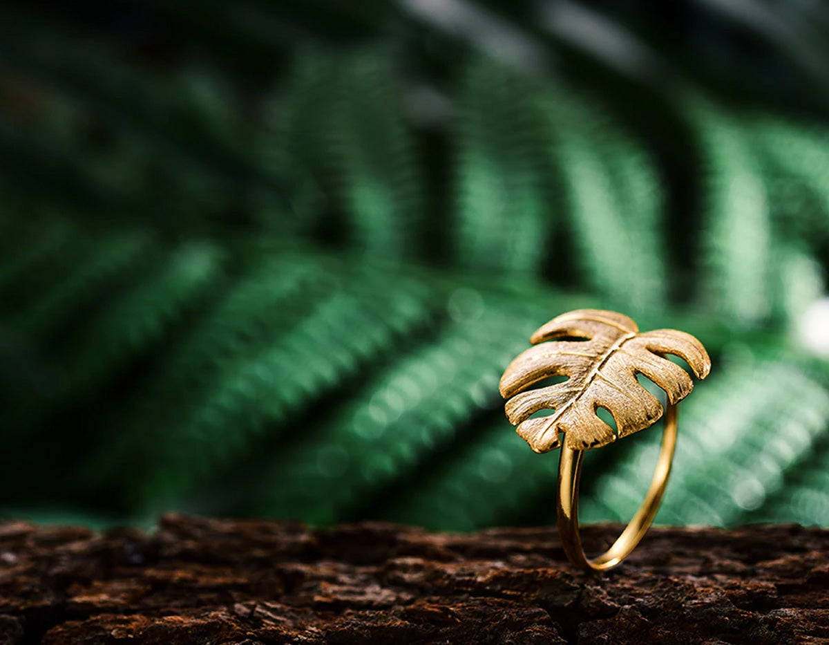 Sterling Silver | Monstera Leaf Ring - Lotus Fun