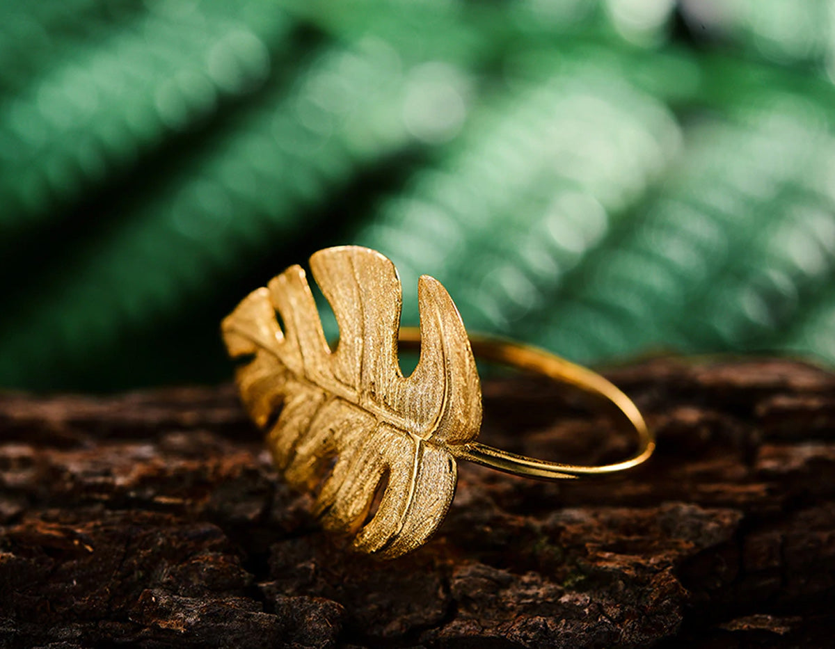 Sterling Silver | Monstera Leaf Ring - Lotus Fun