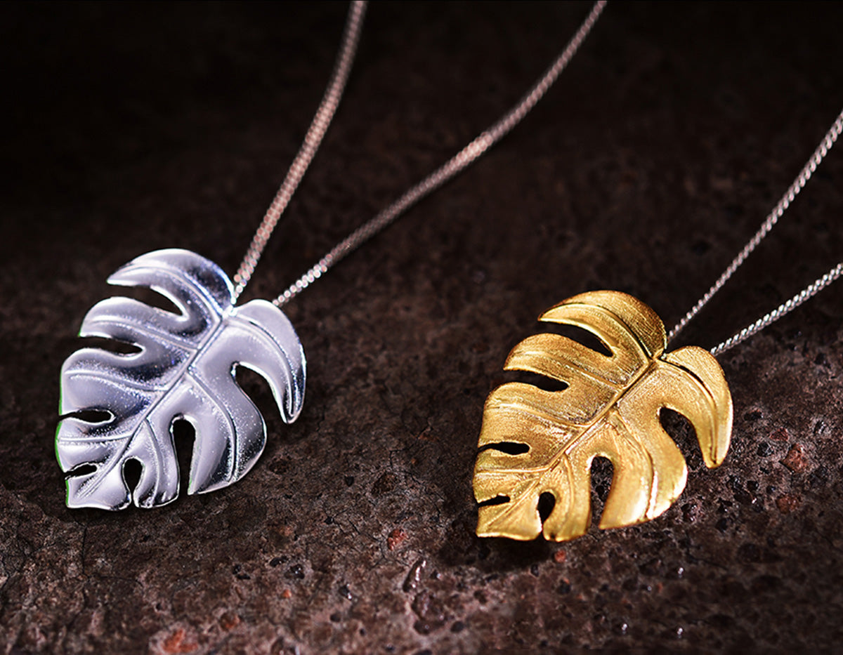Sterling Silver | Monstera Leaf Pendant - Lotus Fun