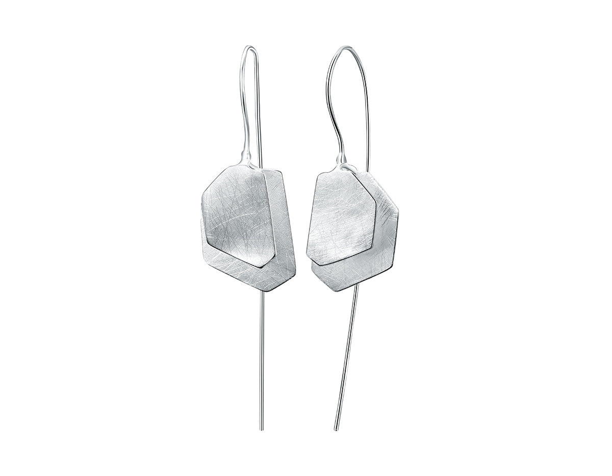 Sterling Silver | Irregular Polygon Earring - Lotus Fun